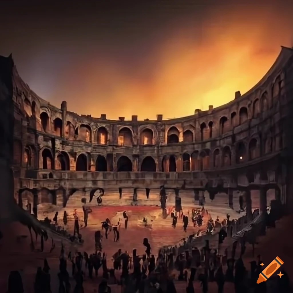 Medieval arena with crowd