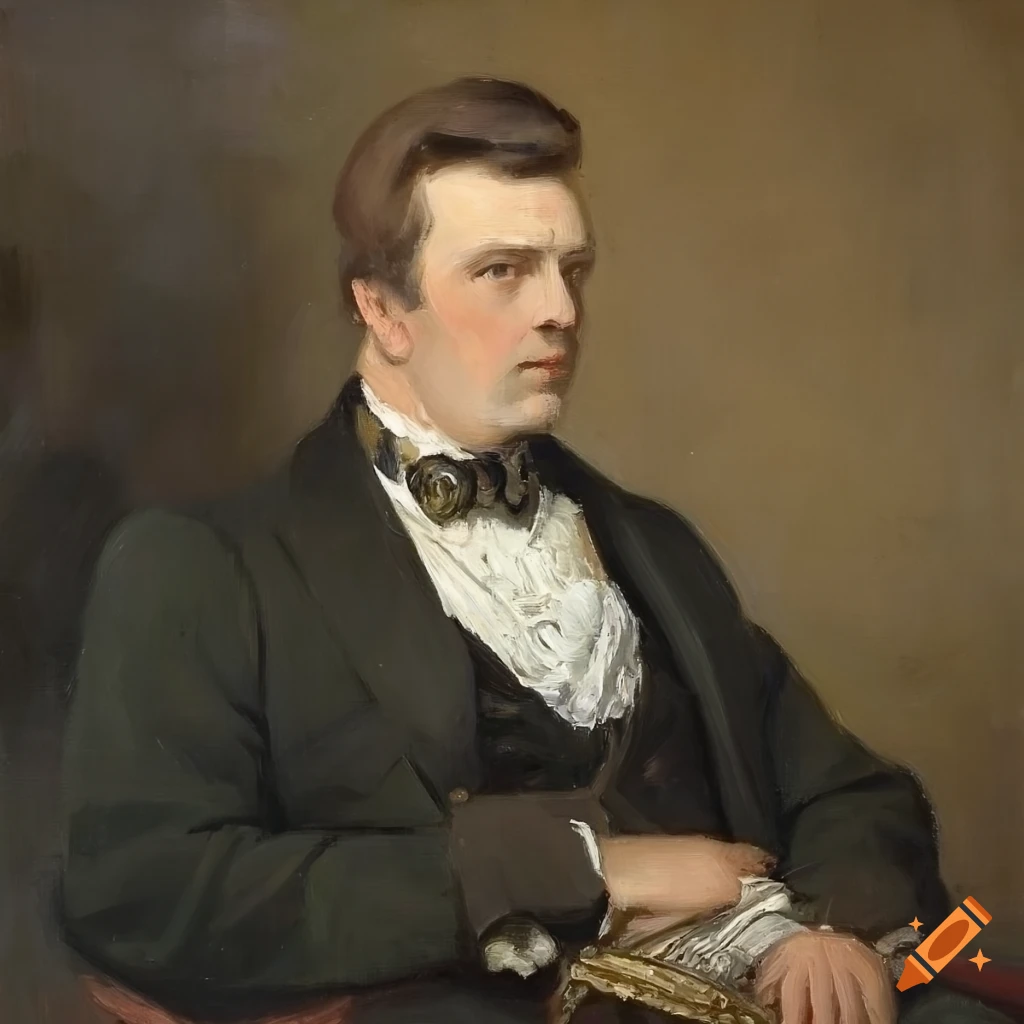 Oil painting of a distinguished man in victorian attire