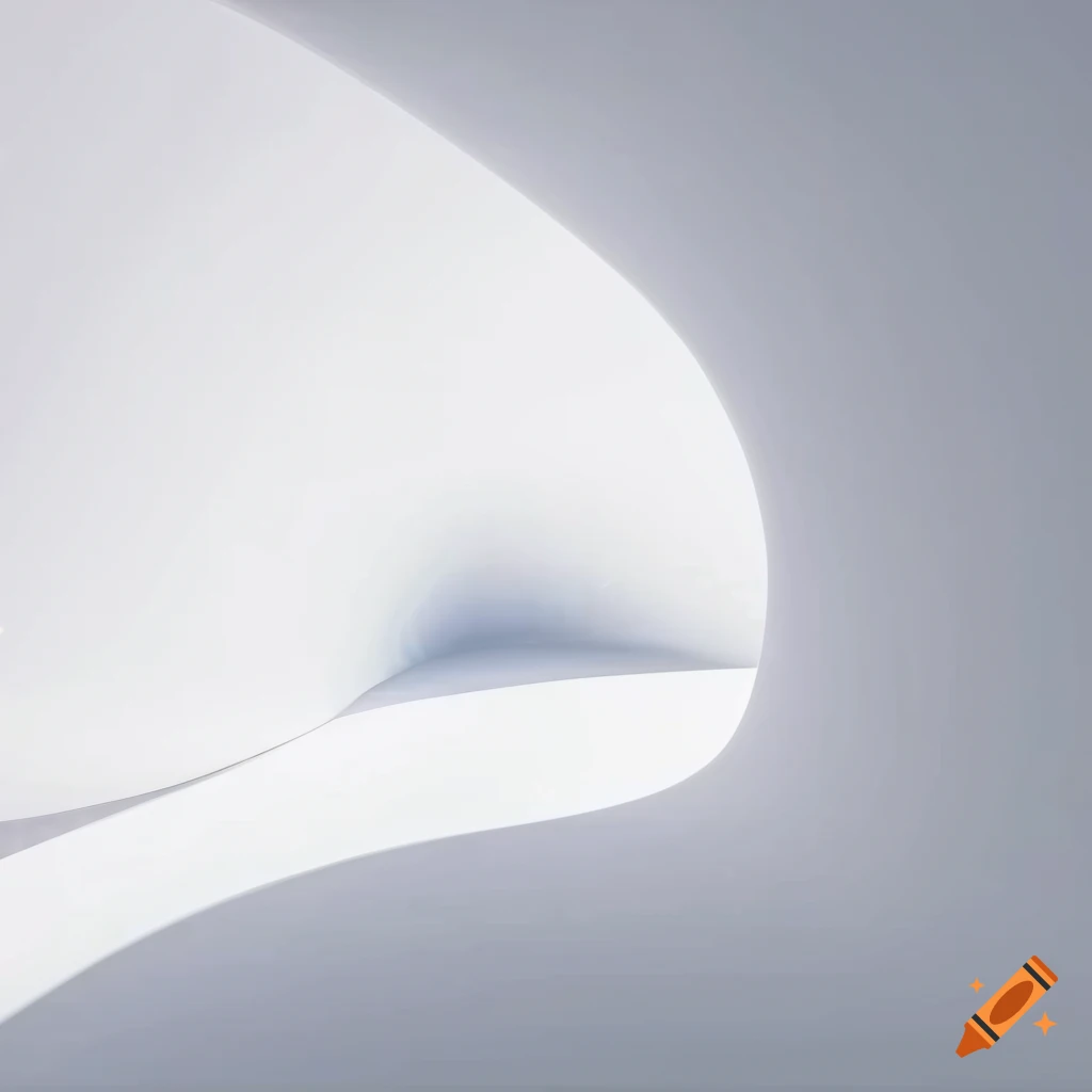 Abstract white architecture with smooth curves. view to the corner of ...