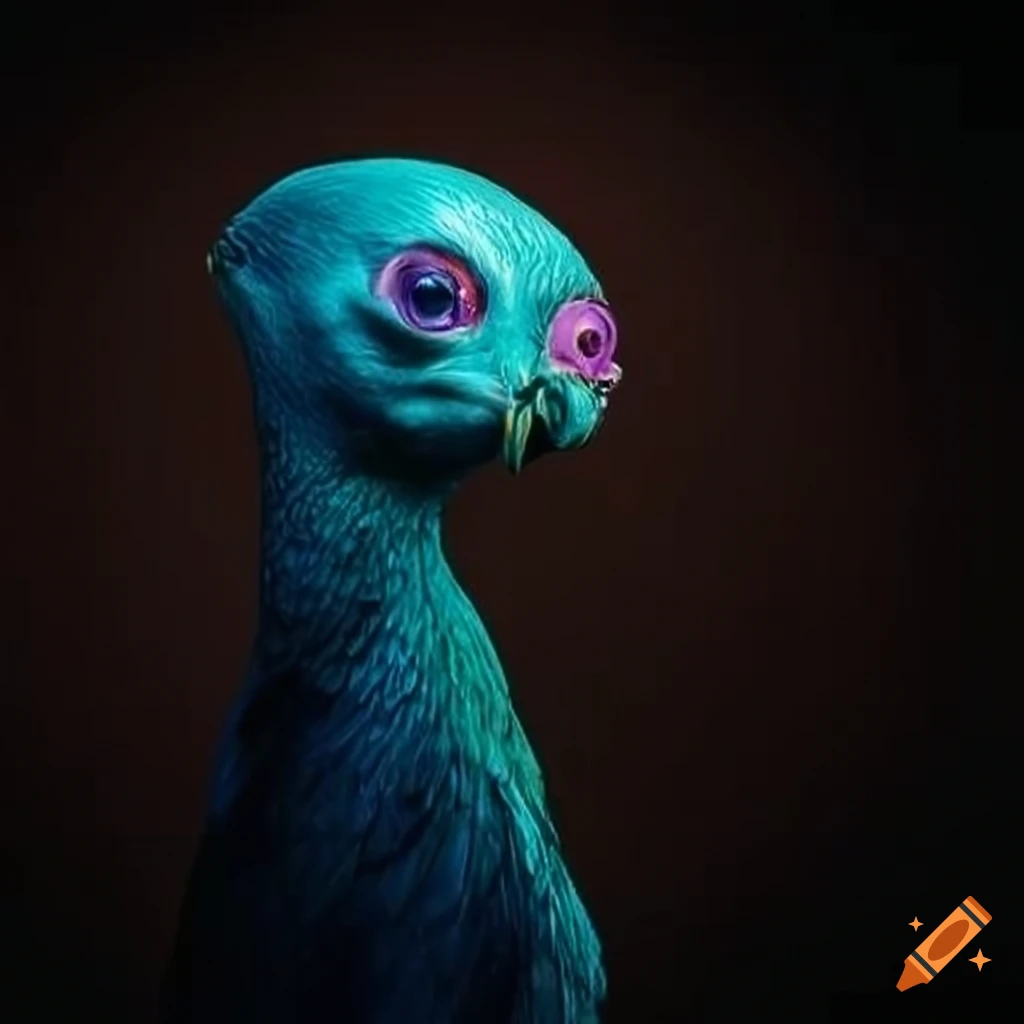 Alien bird on Craiyon