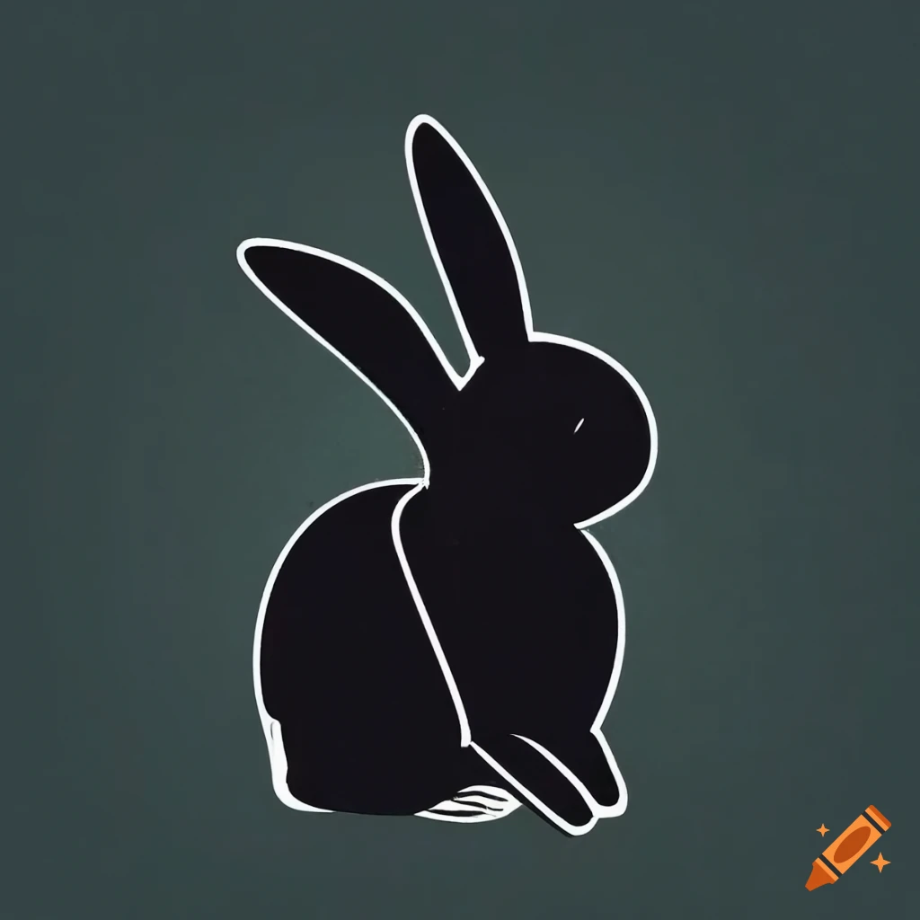 (black and white) (simple) (bunny) (high contrast) on Craiyon