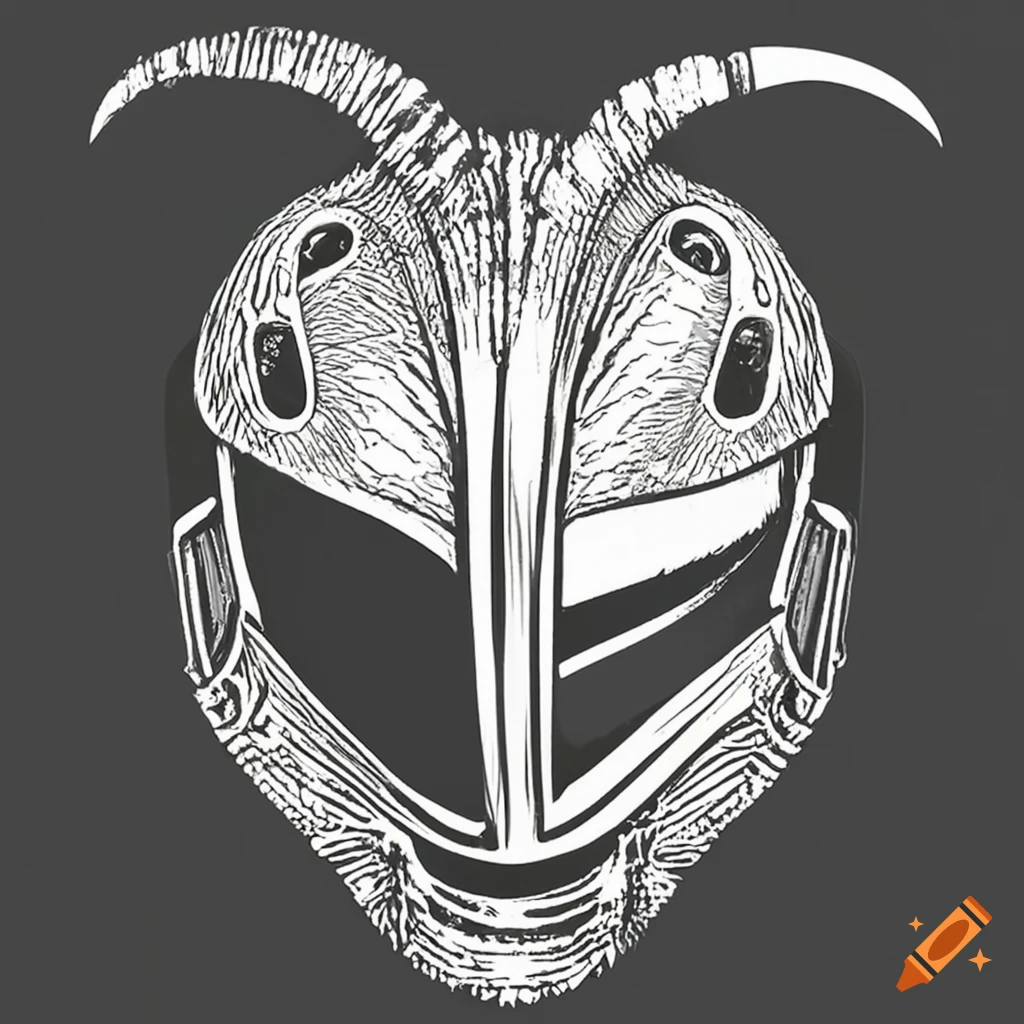 Insect head that looks like a daft punk helmet