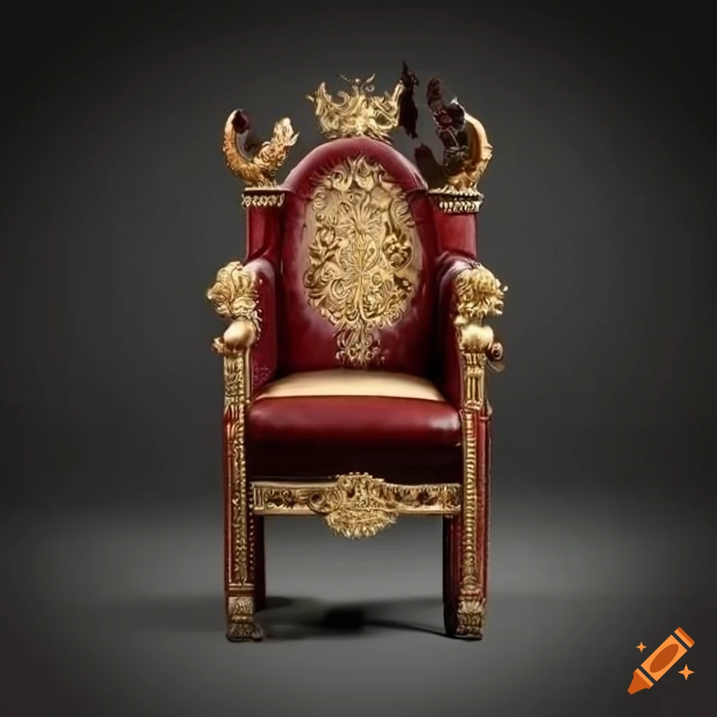Throne chair in the shape of a realistic goat with snout and horns and ...