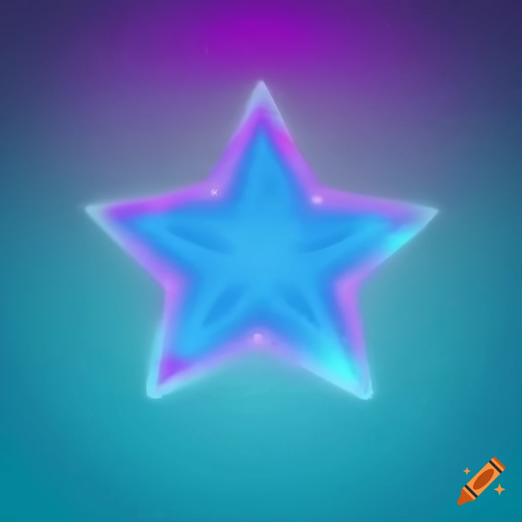 One large, blue and purple ish star, in a pure night background on Craiyon