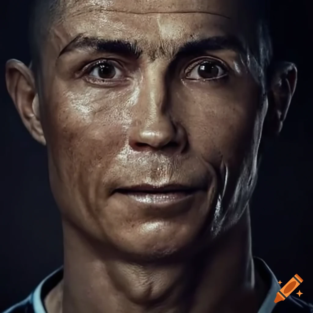 Face of the soccer player cristiano ronaldo transformed into an old ...