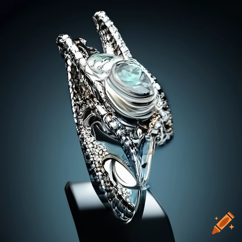 Platinum and gold futuristic, alien like, fantasy, and structural ...