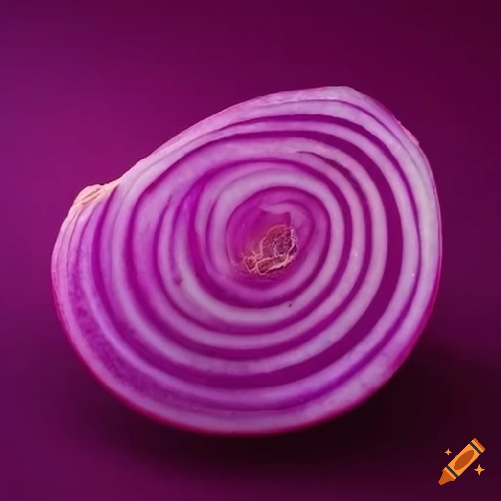 Single fresh slices of onion , bright color