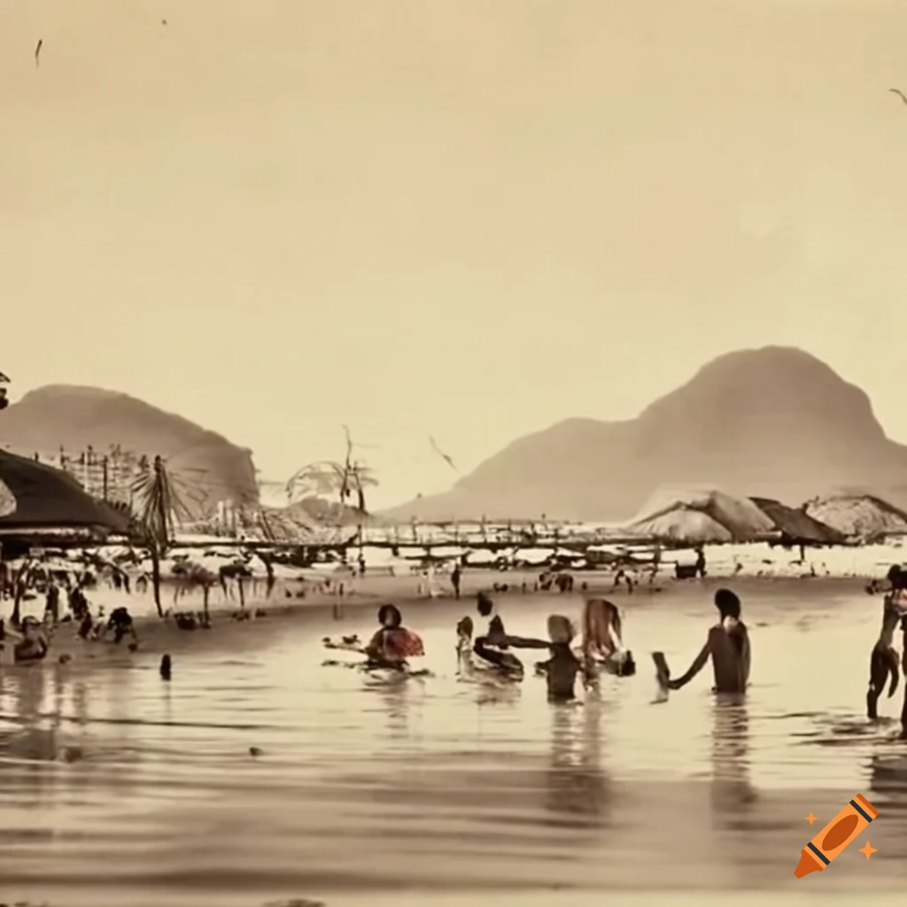 Brazilian beach in 1800s on Craiyon