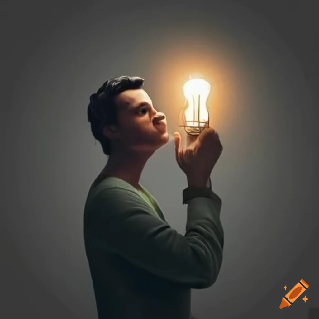 A man with light bulb