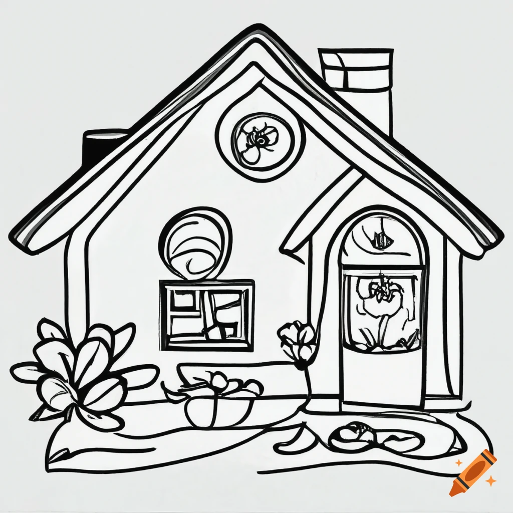 Simple House Coloring Page