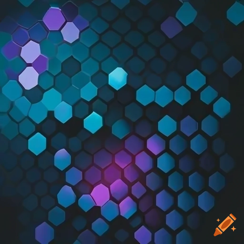 Subtle muted bokeh vaporwave hexagonal hexagon hexgrid