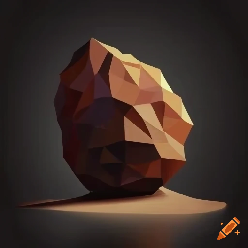 Low poly rock stock market ohlc chart