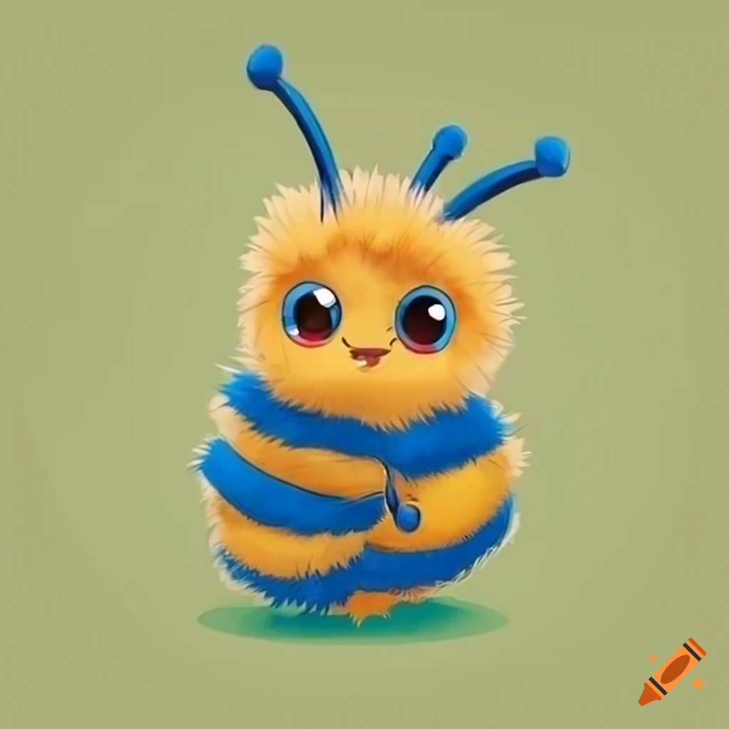 Fluffy furry cute cartoon bee on Craiyon