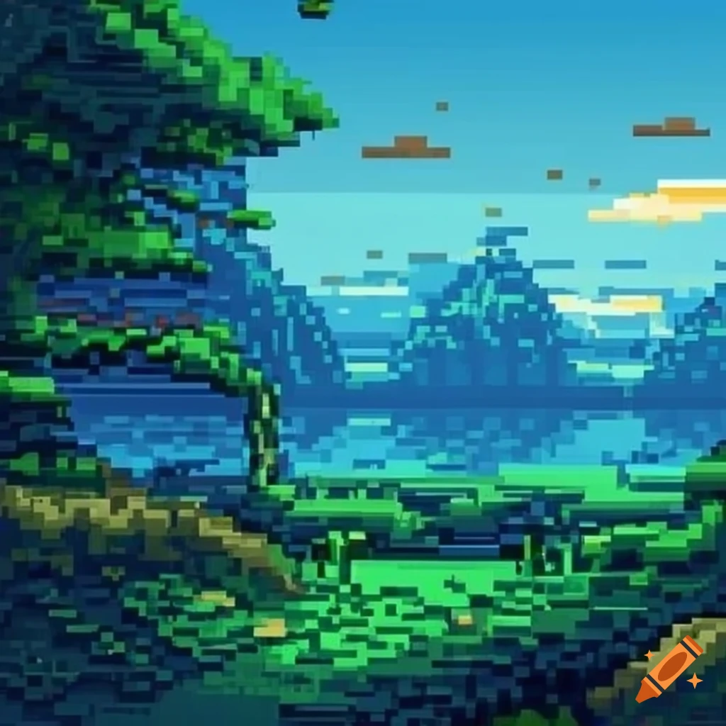 Pixel art_wallpaper pc_biome resolution:1366 x 768