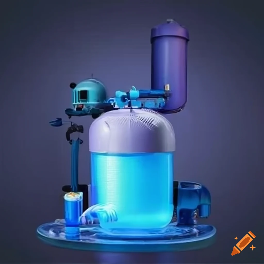 House with tank and water pump, water table with uv filter, storage ...