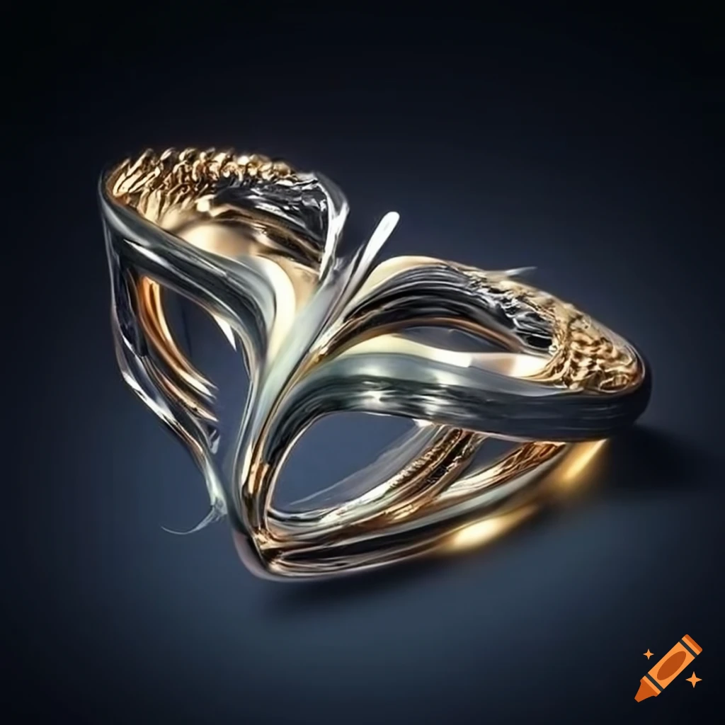 Platinum and gold futuristic, alien like, fantasy, and structural ...