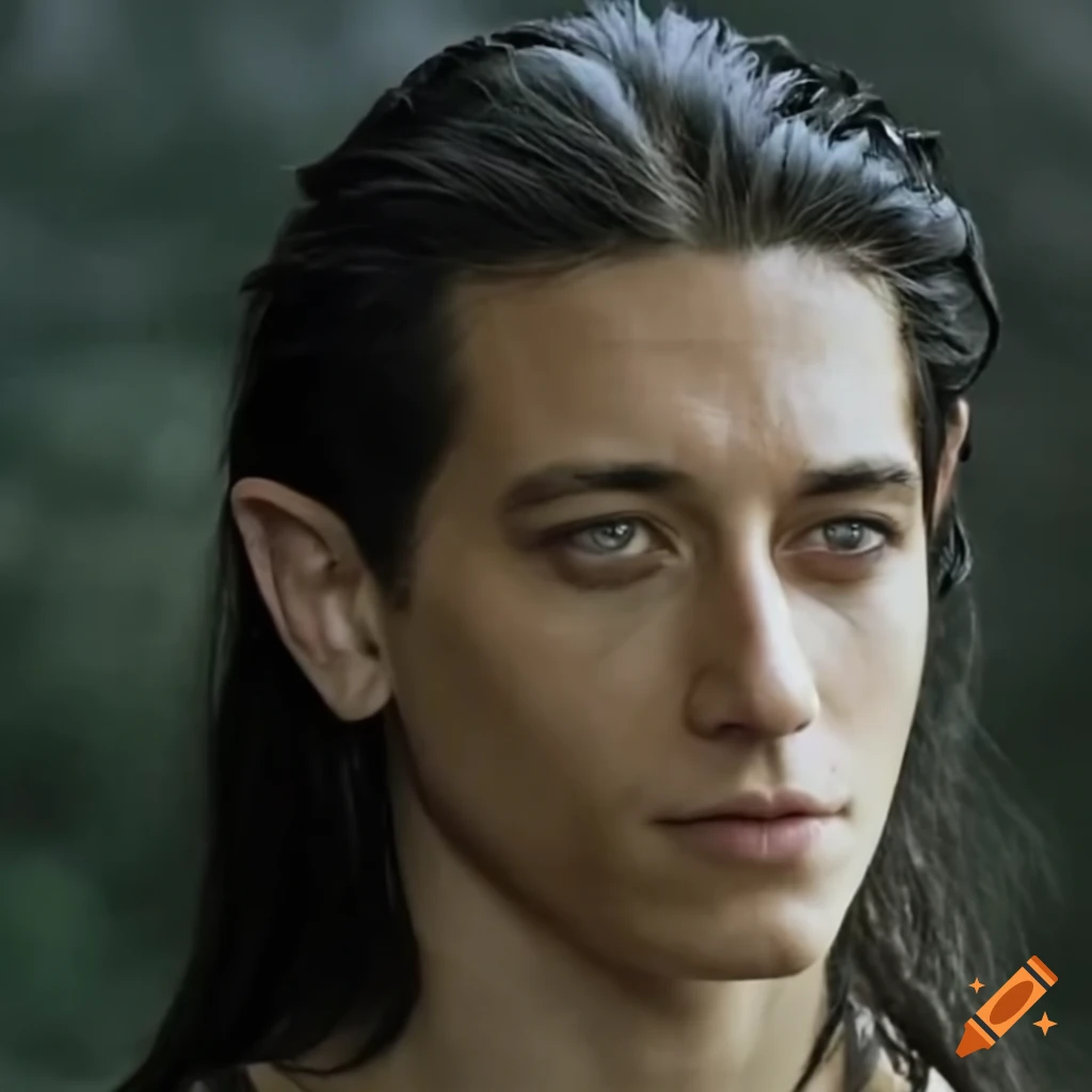 Rob raco as a heroic elf in the silmarillion, long hair