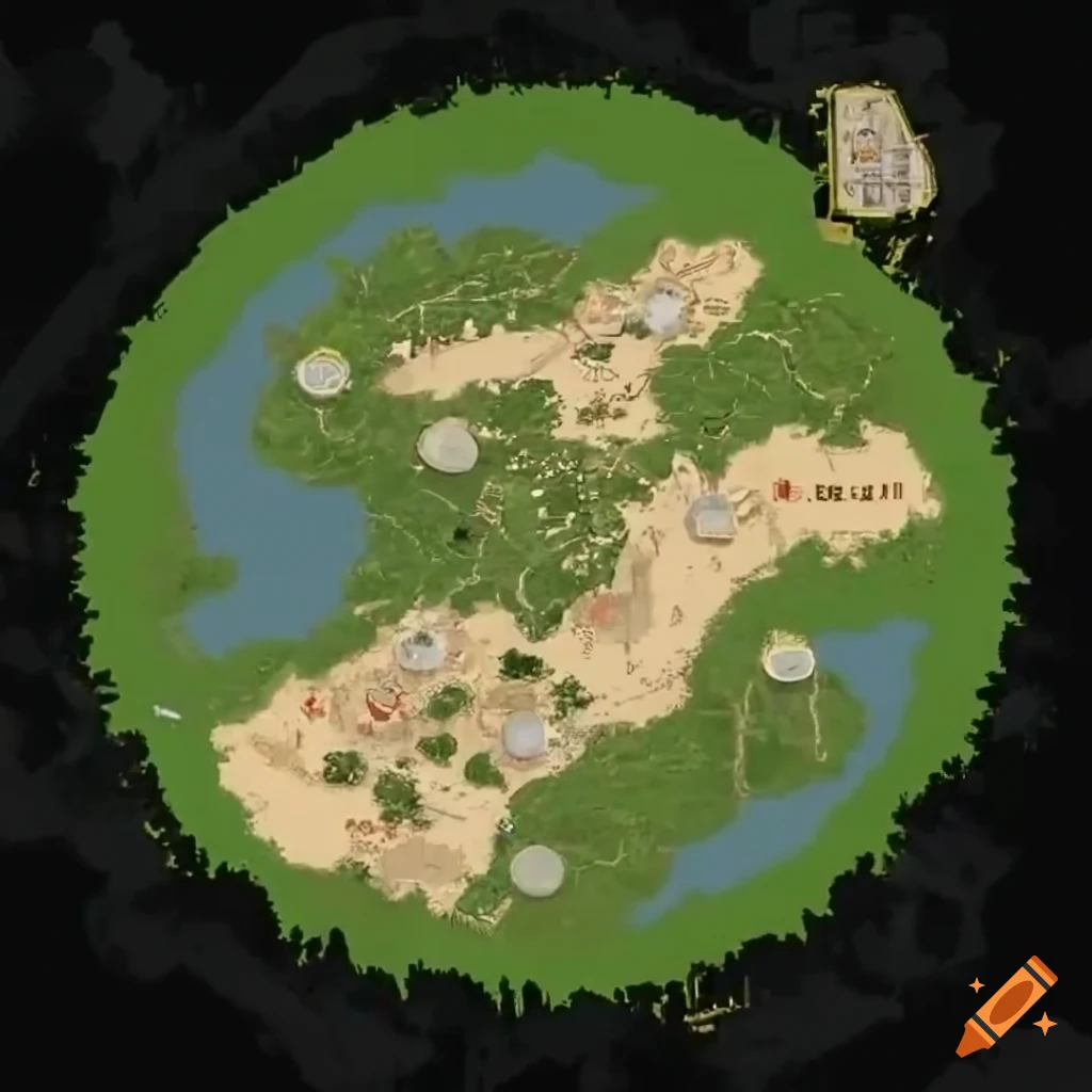 Detailed map of the world of GATE Thus the JSDF fought there on Craiyon