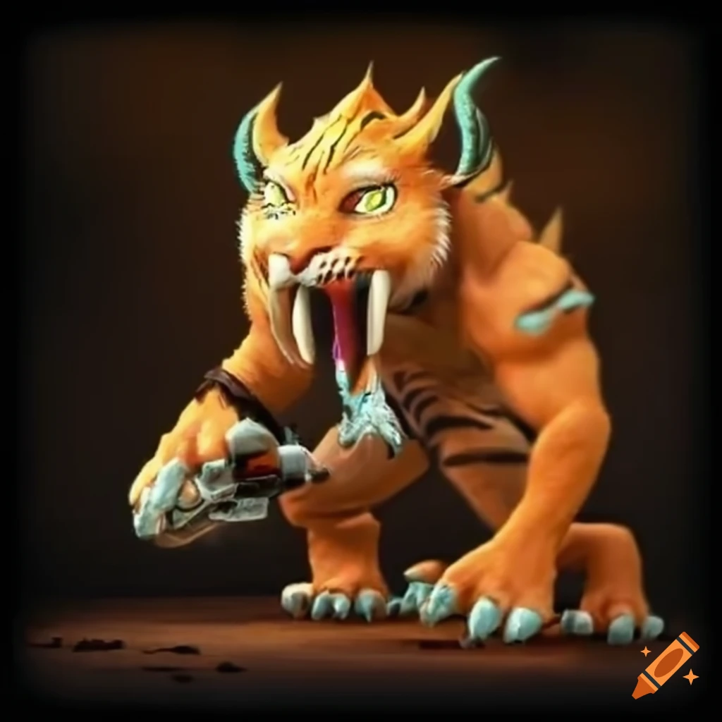 Sabertoothed tiger skylander, air element, lightning fangs