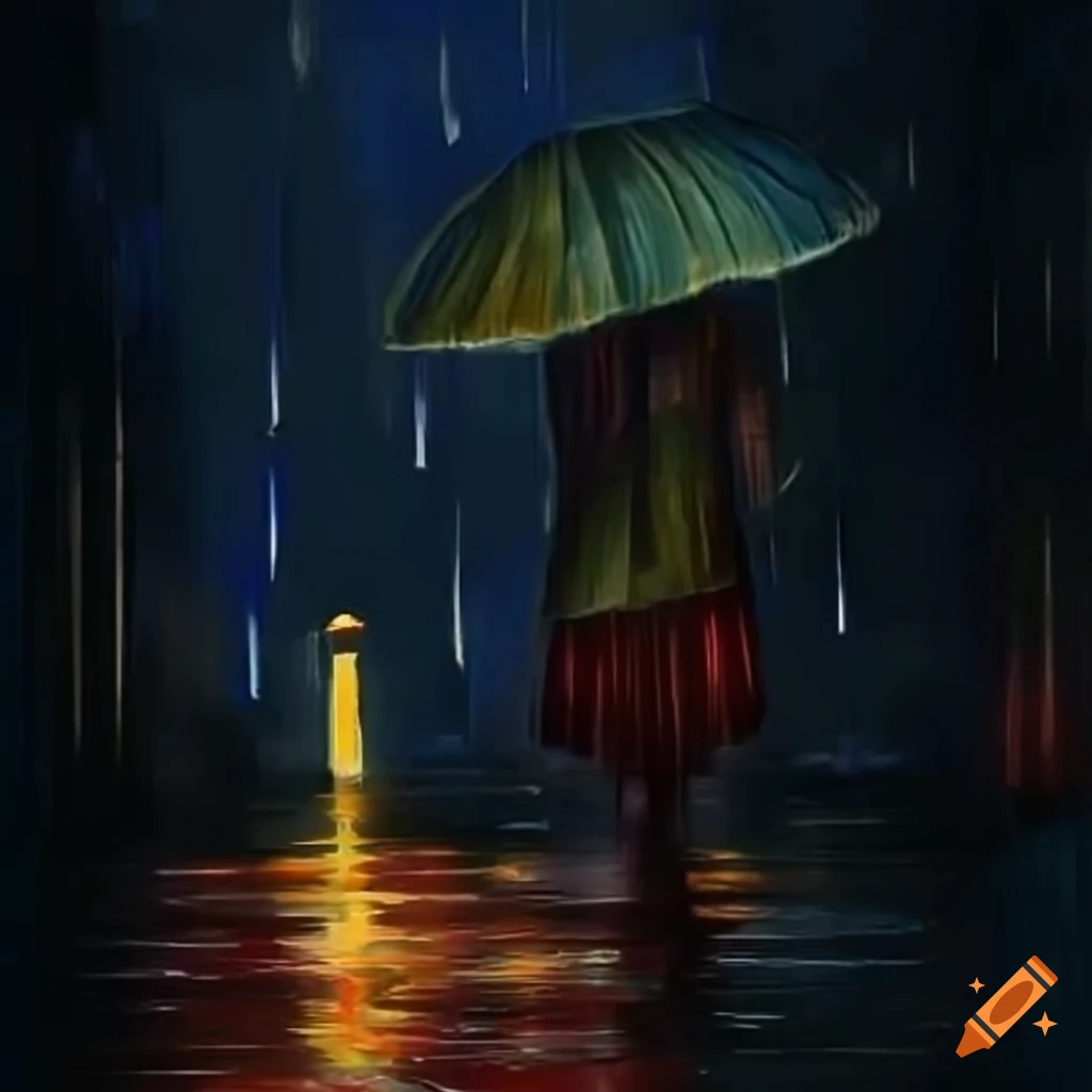 Rainy night on Craiyon