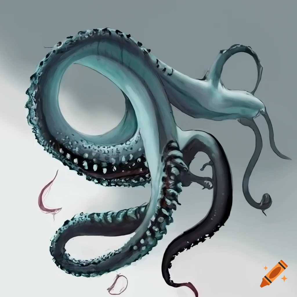 Kraken tentacle with white background