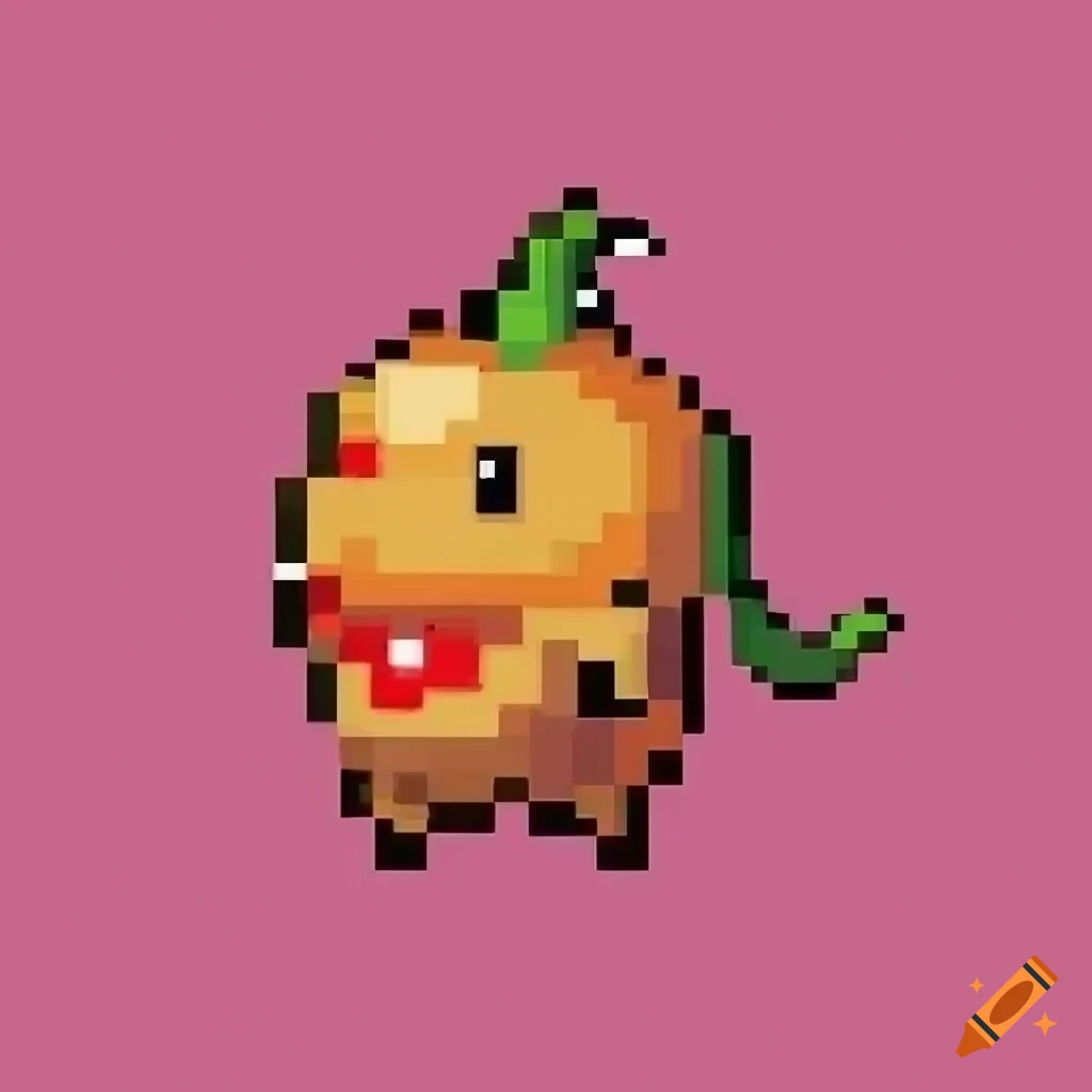 Spicy pepper fire-type mouse pokemon, pixel art icon, cute on Craiyon