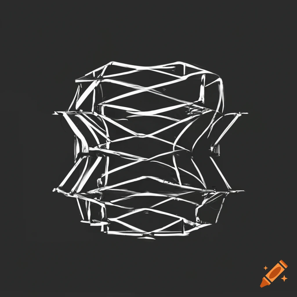 A futuristic wireframe logo design on Craiyon