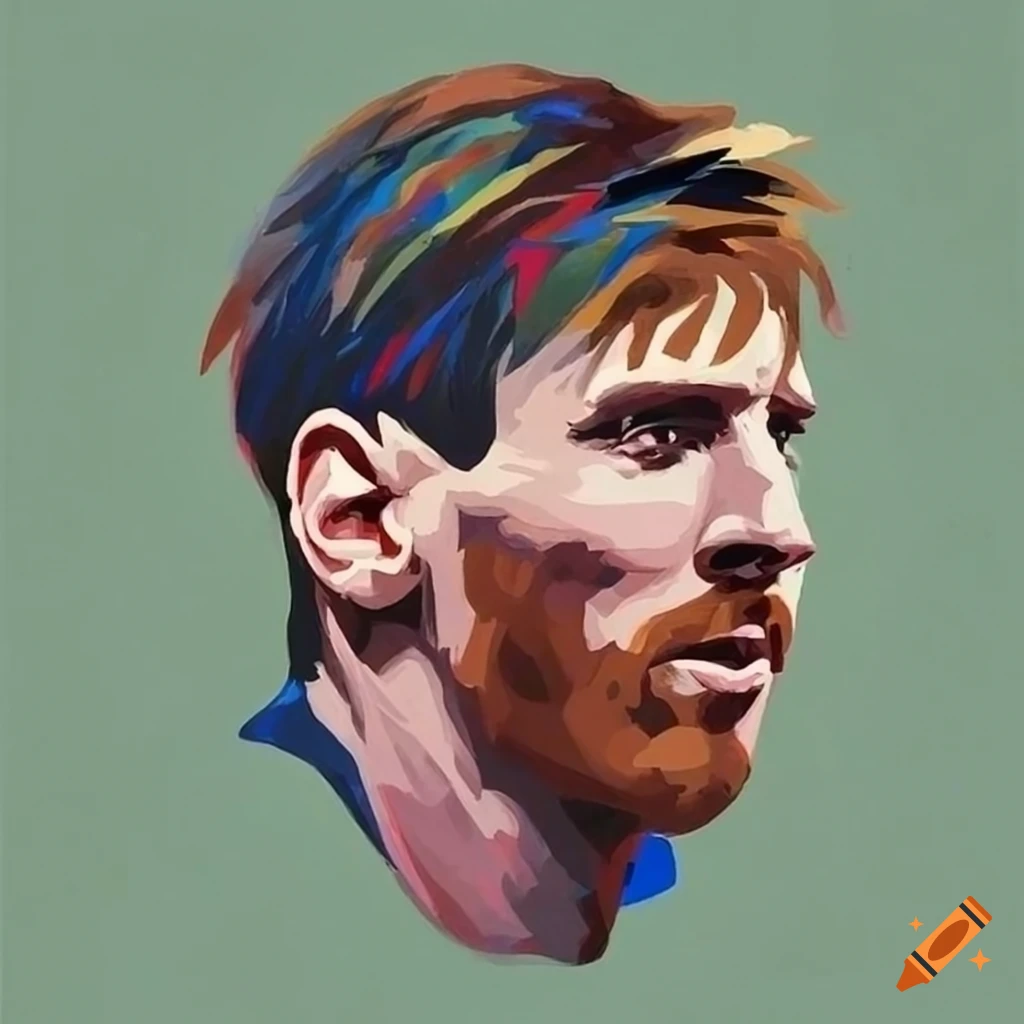 A portrait of messi painted in the style of giovanni antonio canal