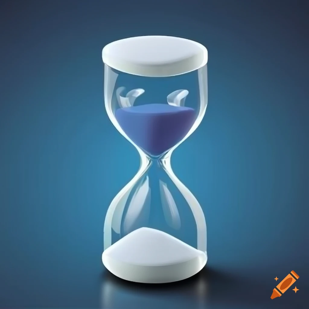 Ice hourglass, isometric glossy minimalist