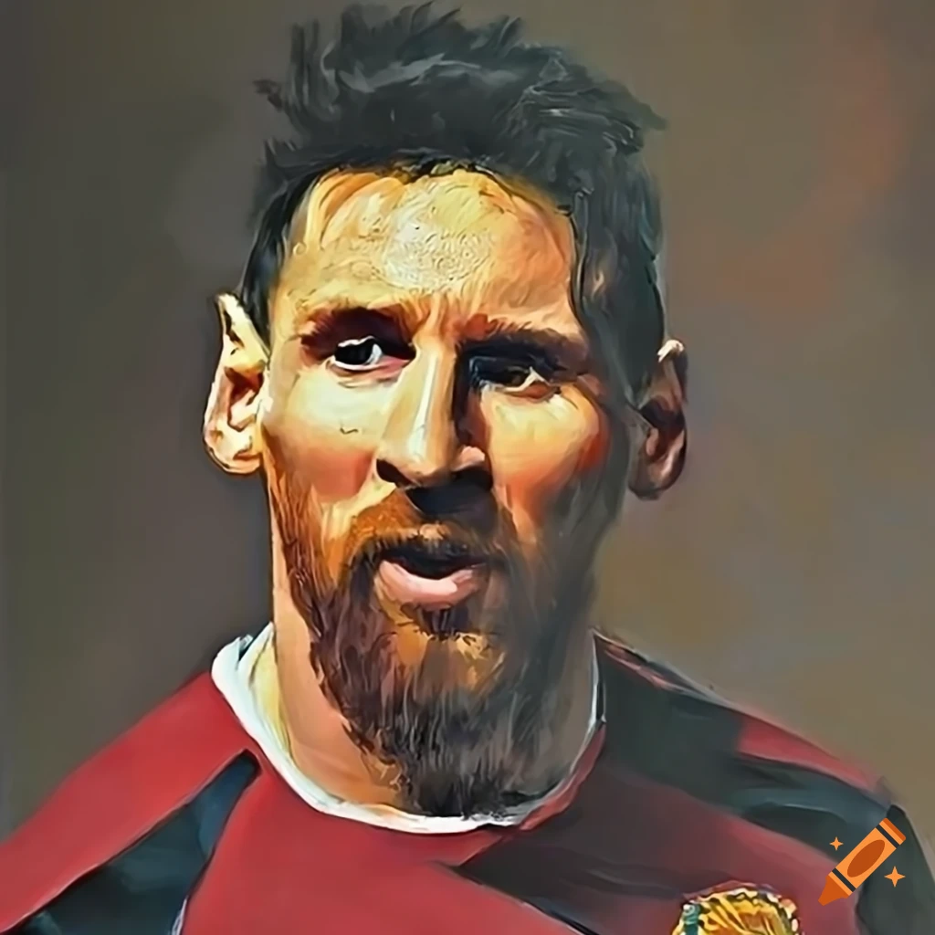 Messi painting giovanni antonio canal on Craiyon