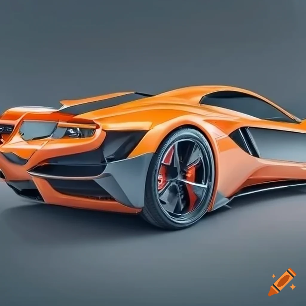 Highly detailed orange supercar futuristic on Craiyon
