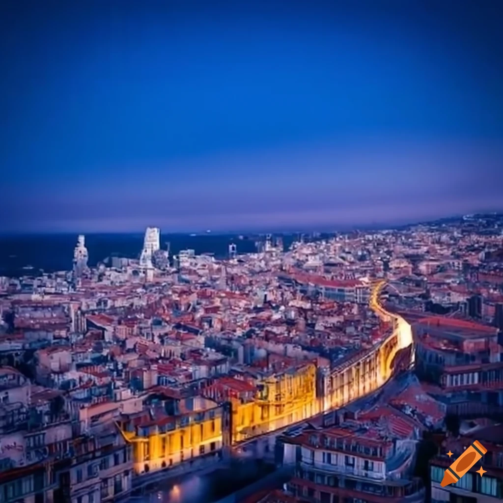 Futuristic cityscape of Nice, France with high-rise buildings on Craiyon