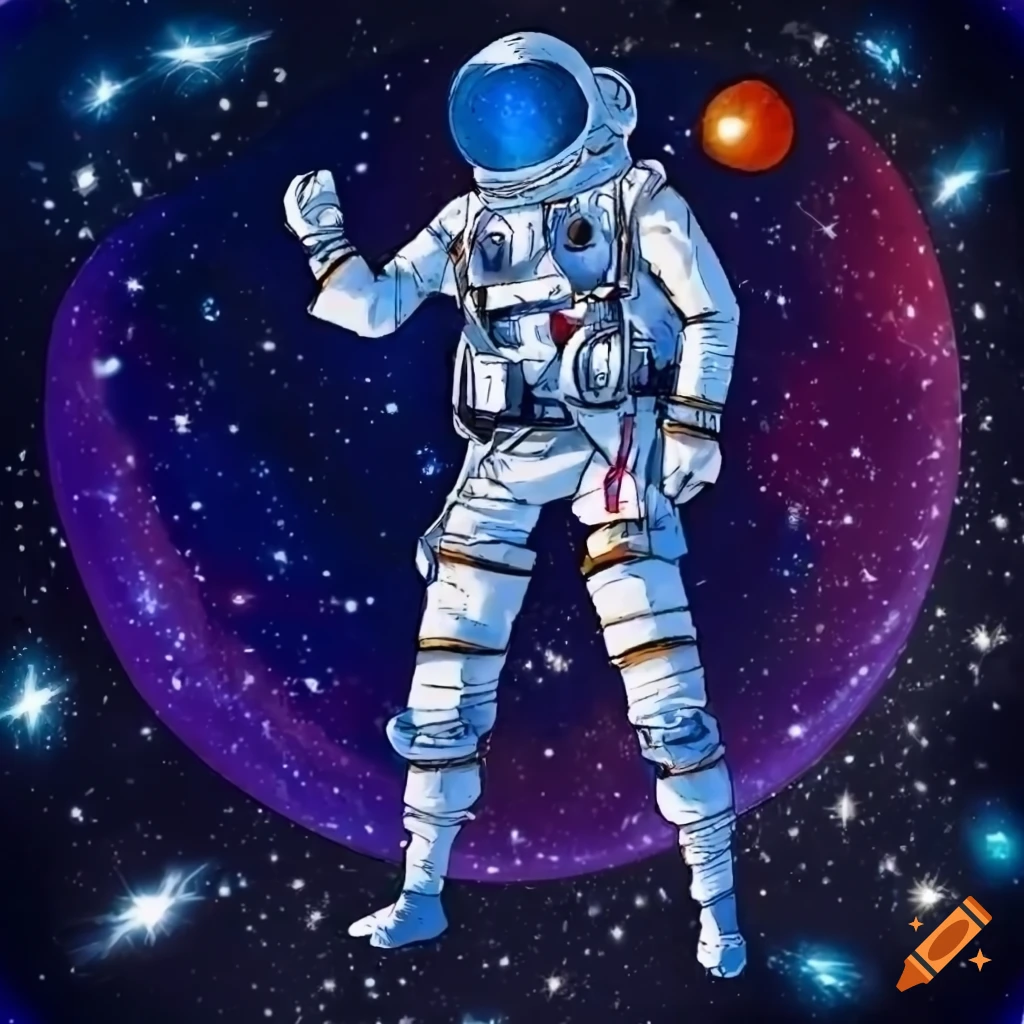 Detailed cosmic space uniform, manga on Craiyon