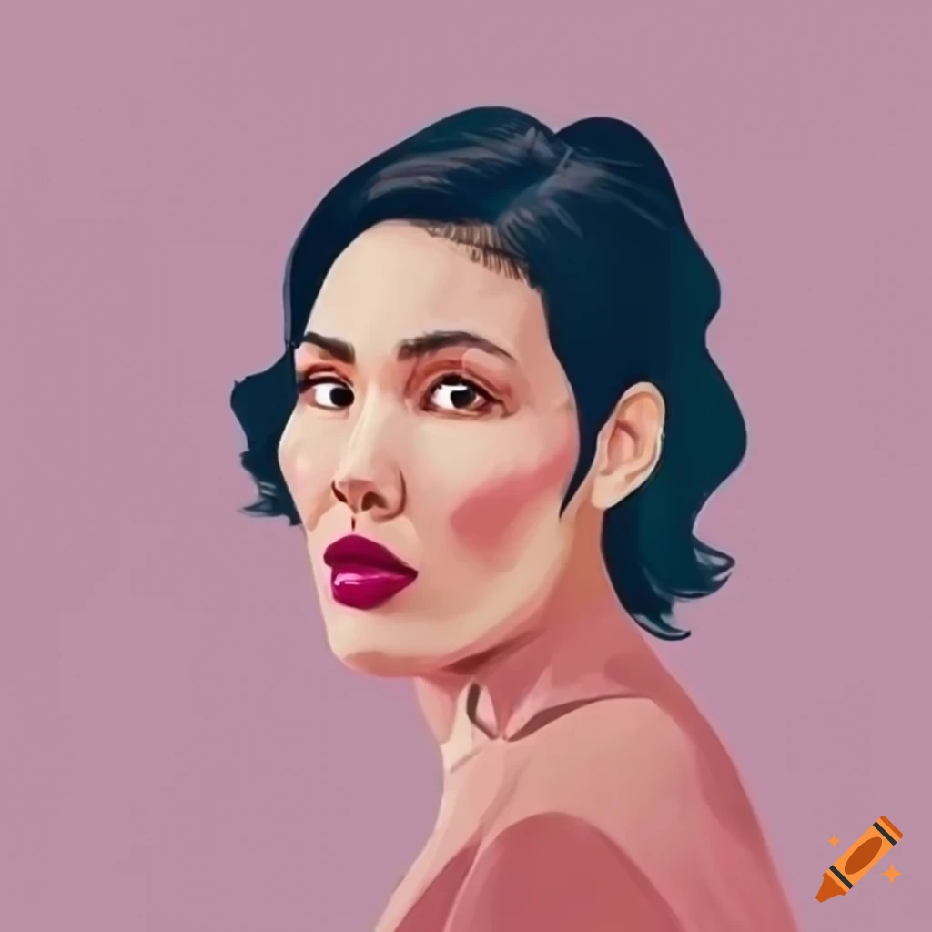 Michaela conlin in a modern simple illustration style using the pantone ...