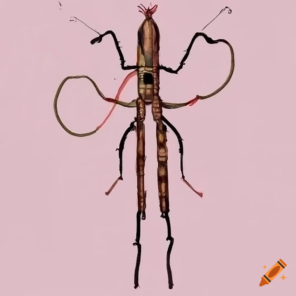 Stick insect with flute body on Craiyon