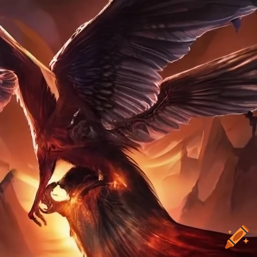 Alicanto flying from ashes on Craiyon