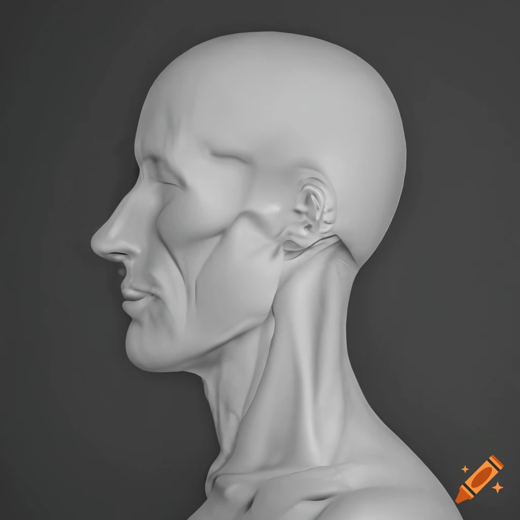 Human anatomy head and neck profile simple on Craiyon