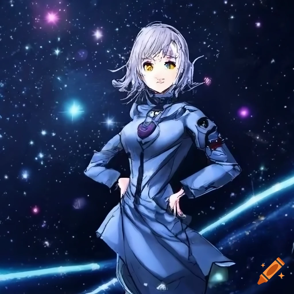 Detailed cosmic space uniform, manga on Craiyon