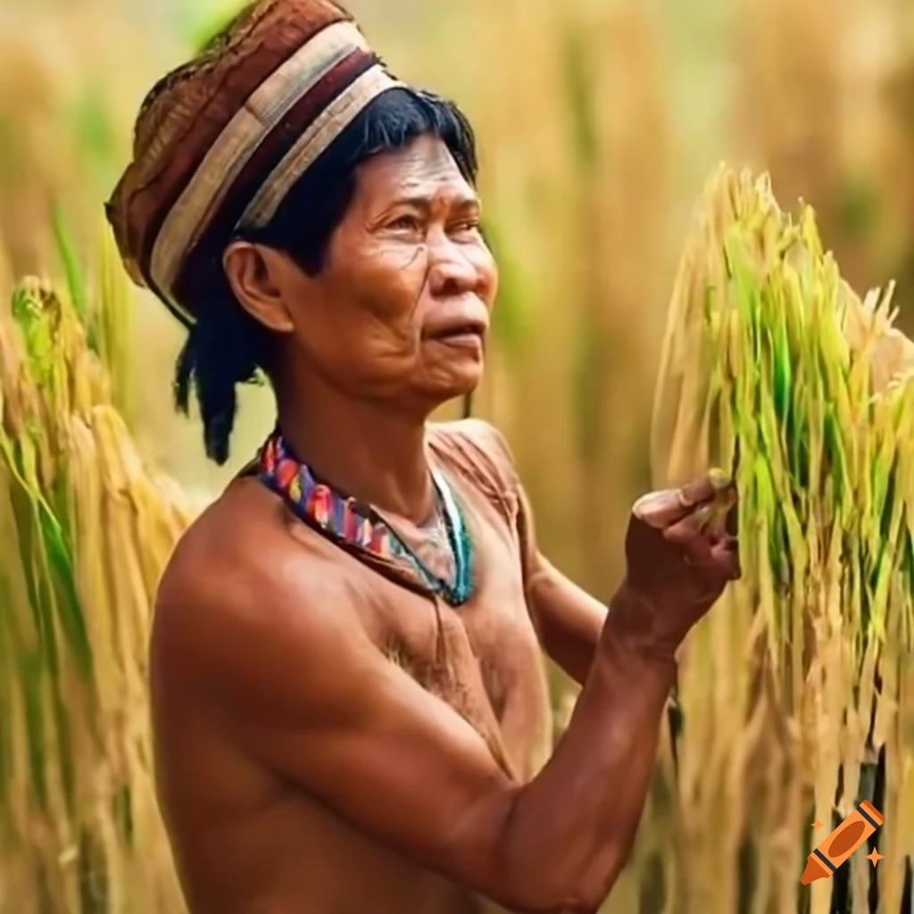 Igorot Farmers work diligently, cutting the rice stalks and gathering ...