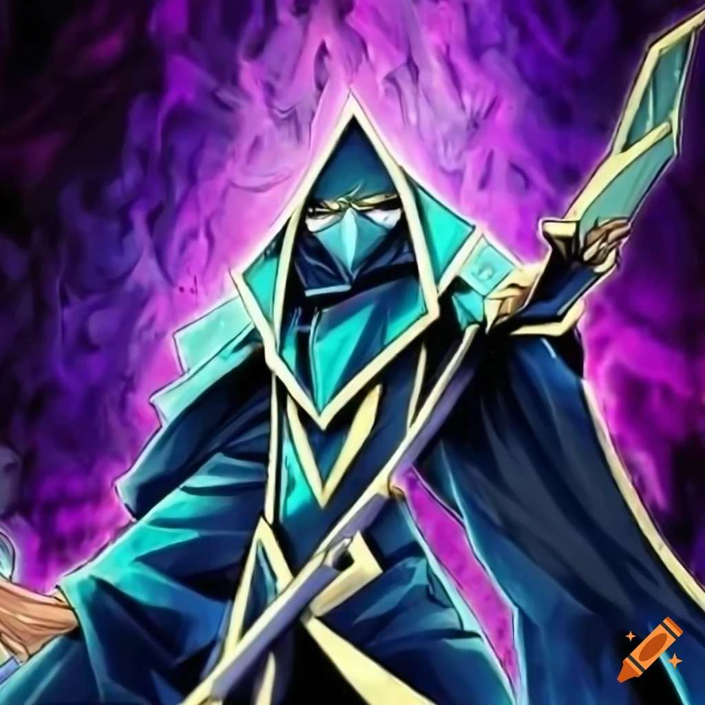 Yugioh card art, simple wizard on Craiyon