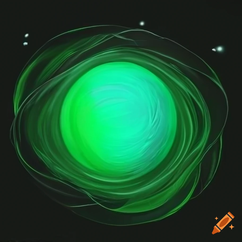 Simplistic drawing of a white floating orb on a black blackground. the ...