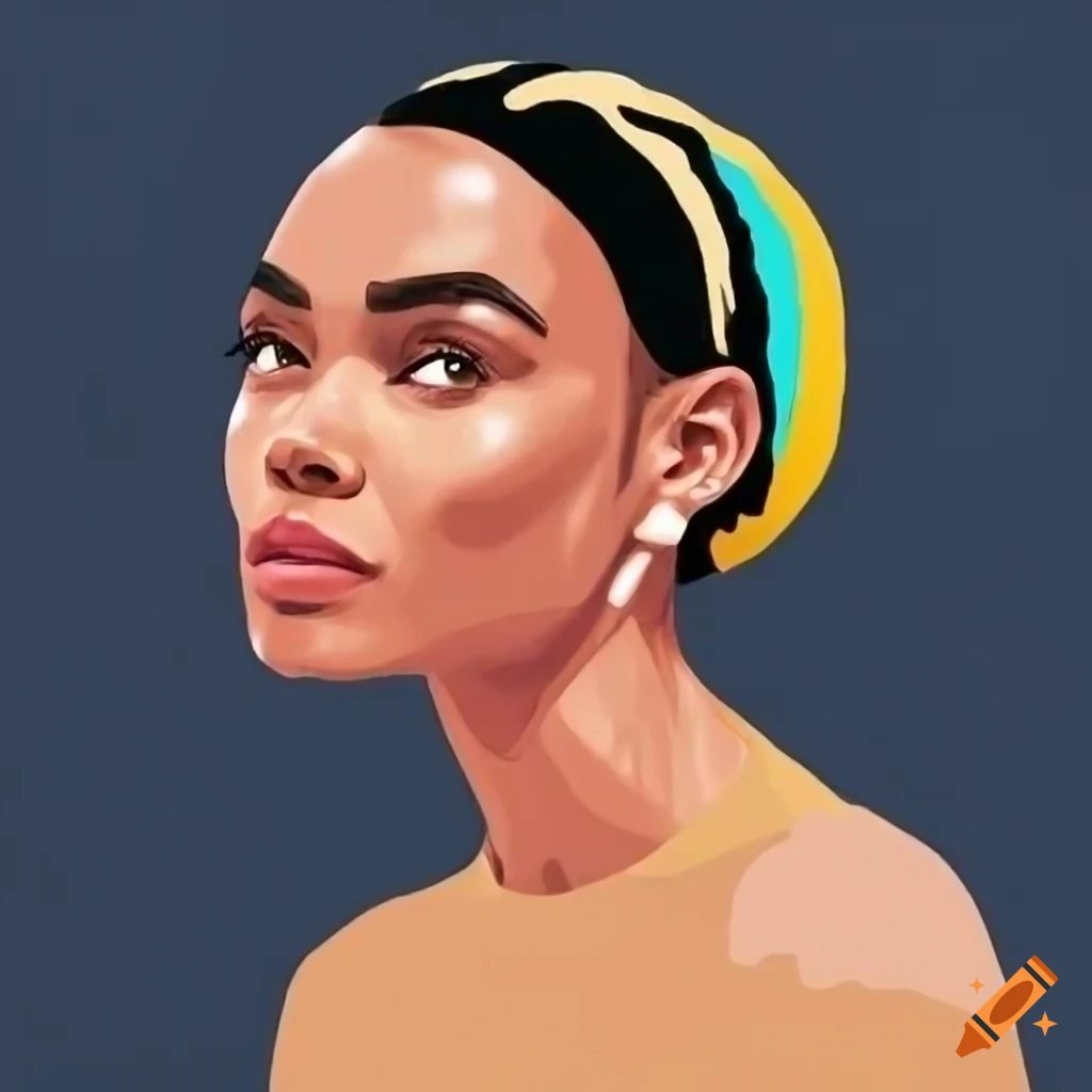Cleopatra Coleman in a modern simple illustration style using the ...