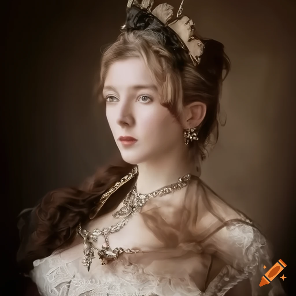Photo portait face victorian lord woman