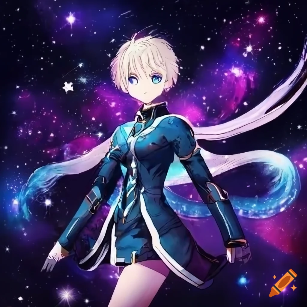 Detailed cosmic space uniform, manga on Craiyon