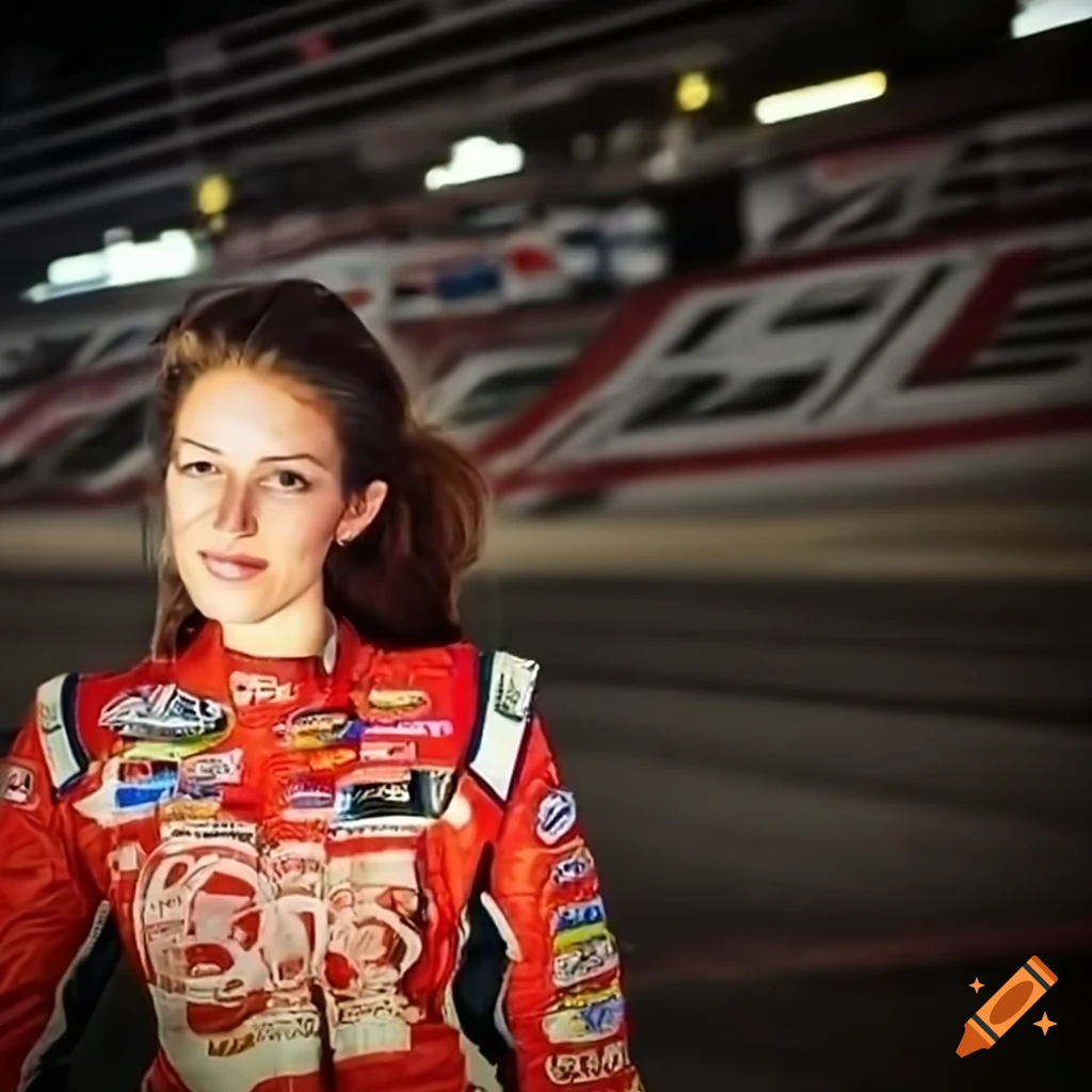 Brown Haired Woman NASCAR Driver standing in pits at Texas ...