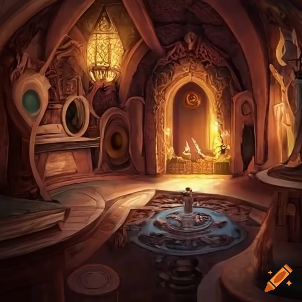 Ancient magical room in fantasy world full of magic on Craiyon