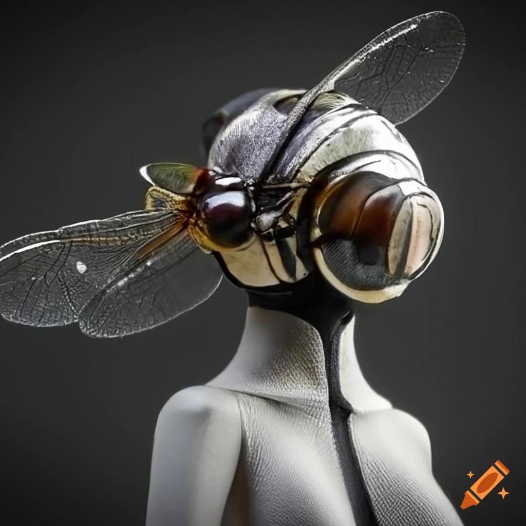 A dragonfly wearing a space helmet on Craiyon