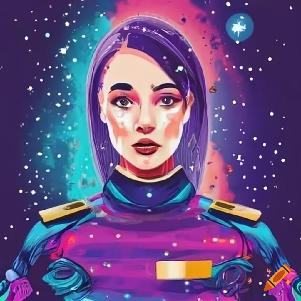 Female Cosmic space uniform on Craiyon