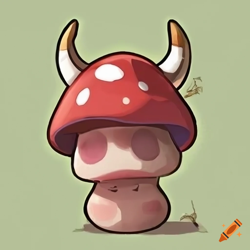 Chibi mushroom-cow hybrid