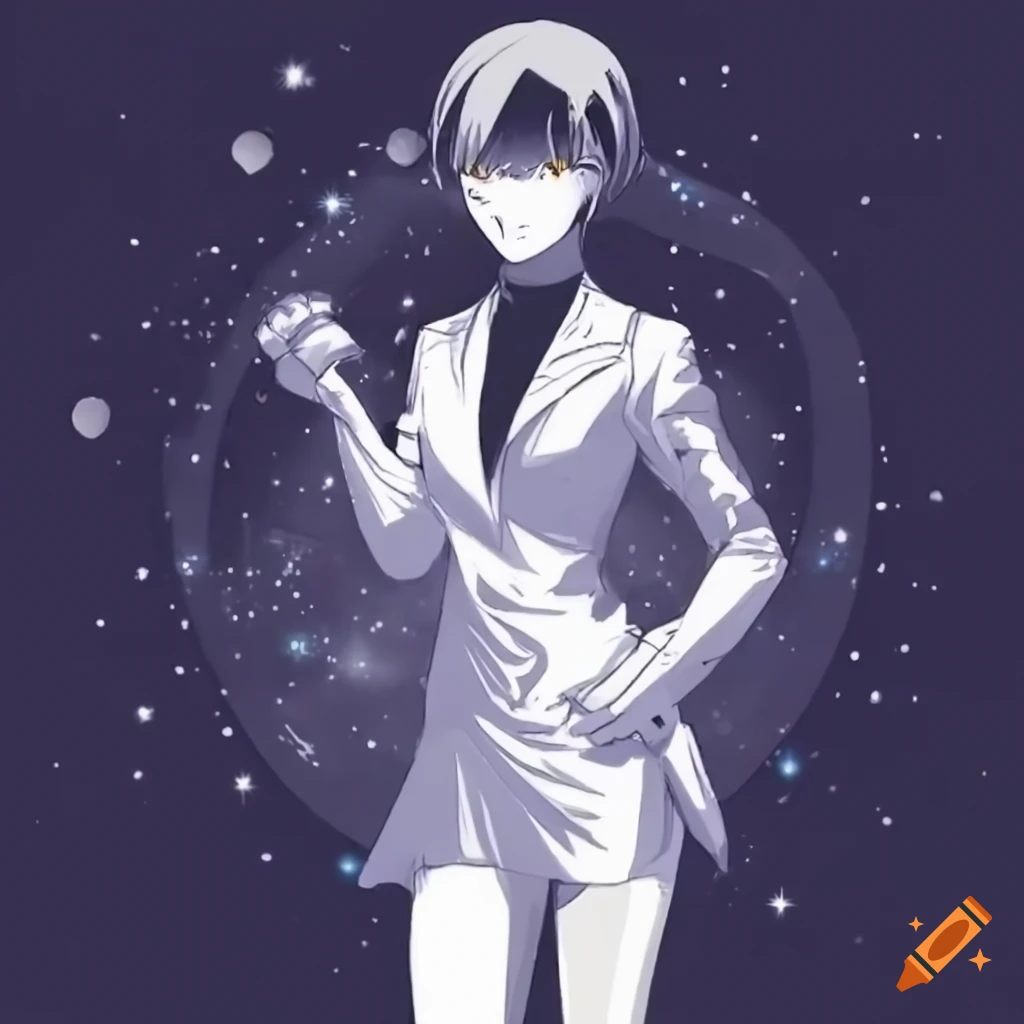 Detailed cosmic space uniform, manga